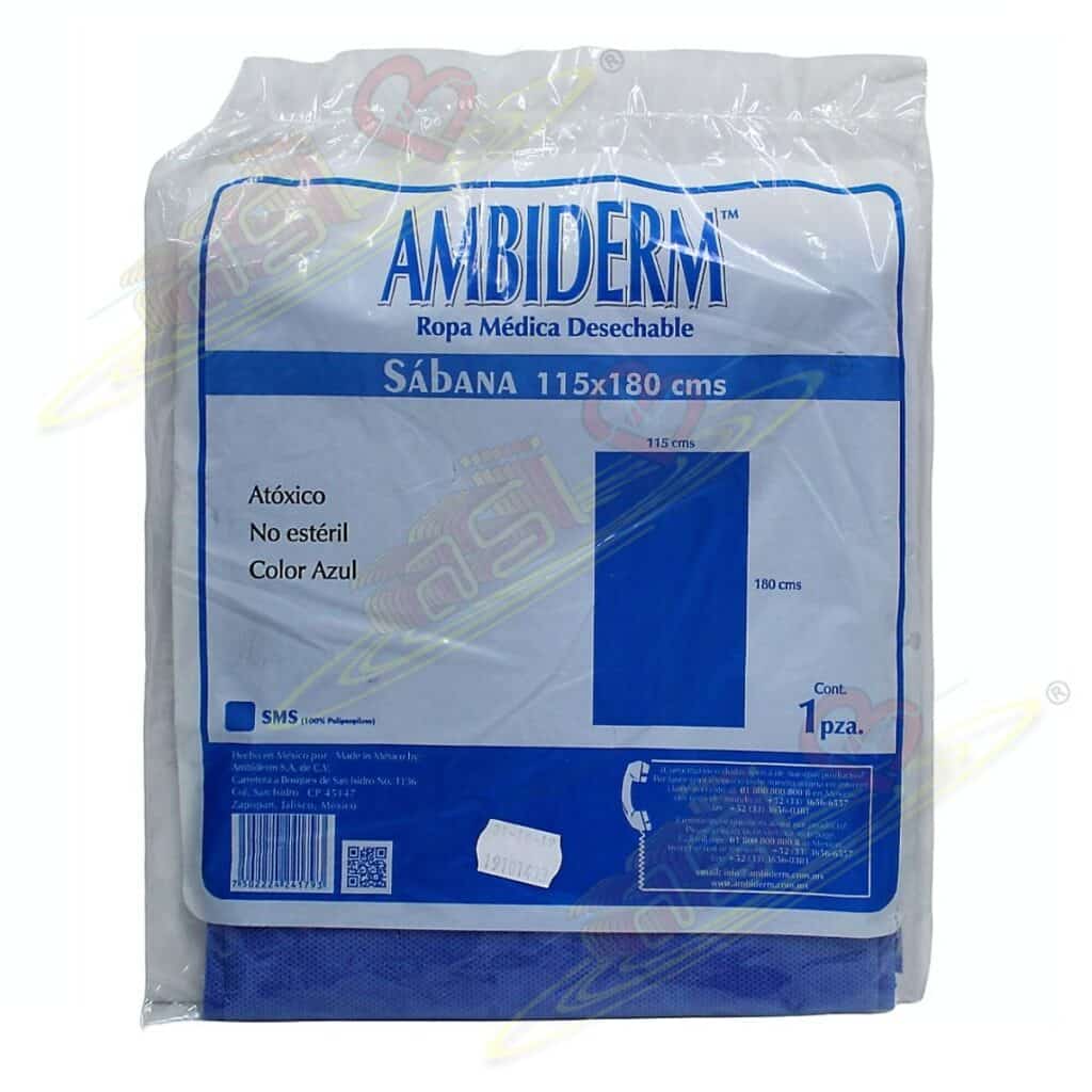 SÁBANA AMBIDERM · 115 X 180 CM · MATERIAL SMS – ASIB S.A. de C.V.