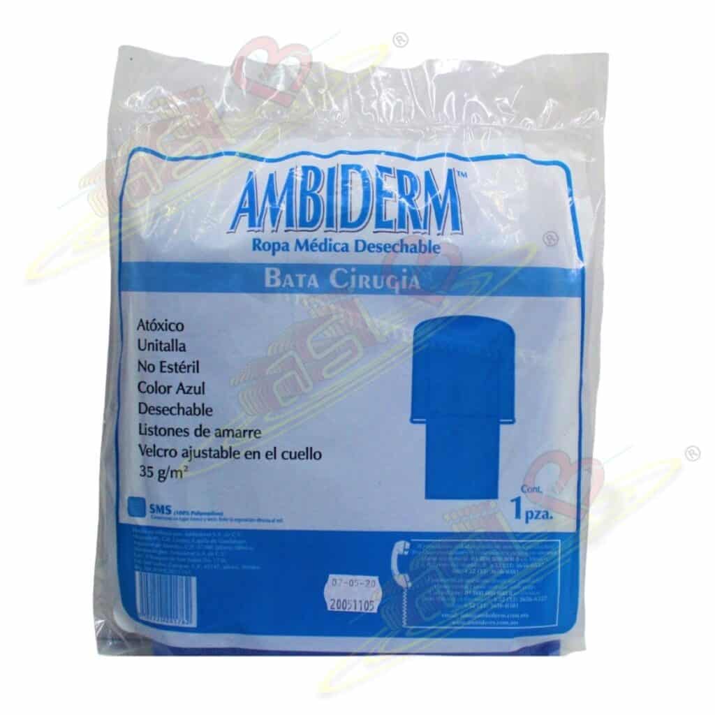 BATA PARA CIRUGÍA · AMBIDERM · NO ESTÉRIL · UNITALLA · TELA SMS · AZUL – ASIB S.A. de C.V.